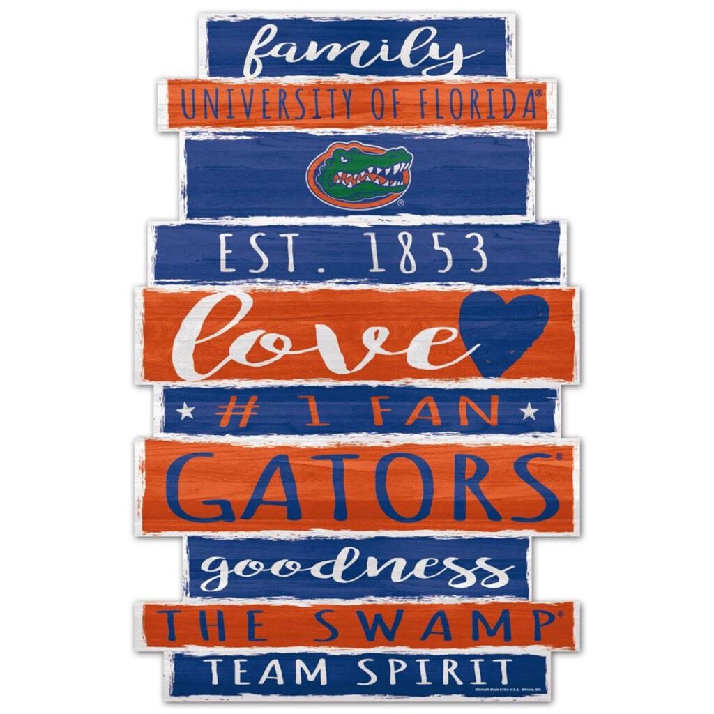 Florida Gators Sign 11×17 Wood Family Word Design – Official Sports Merch